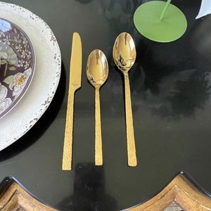 Pier1 Imports | Kitchen | Pier Imports Gold Stainless Steel Flatware ...